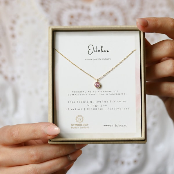 October Birthstone Necklace - Etsy