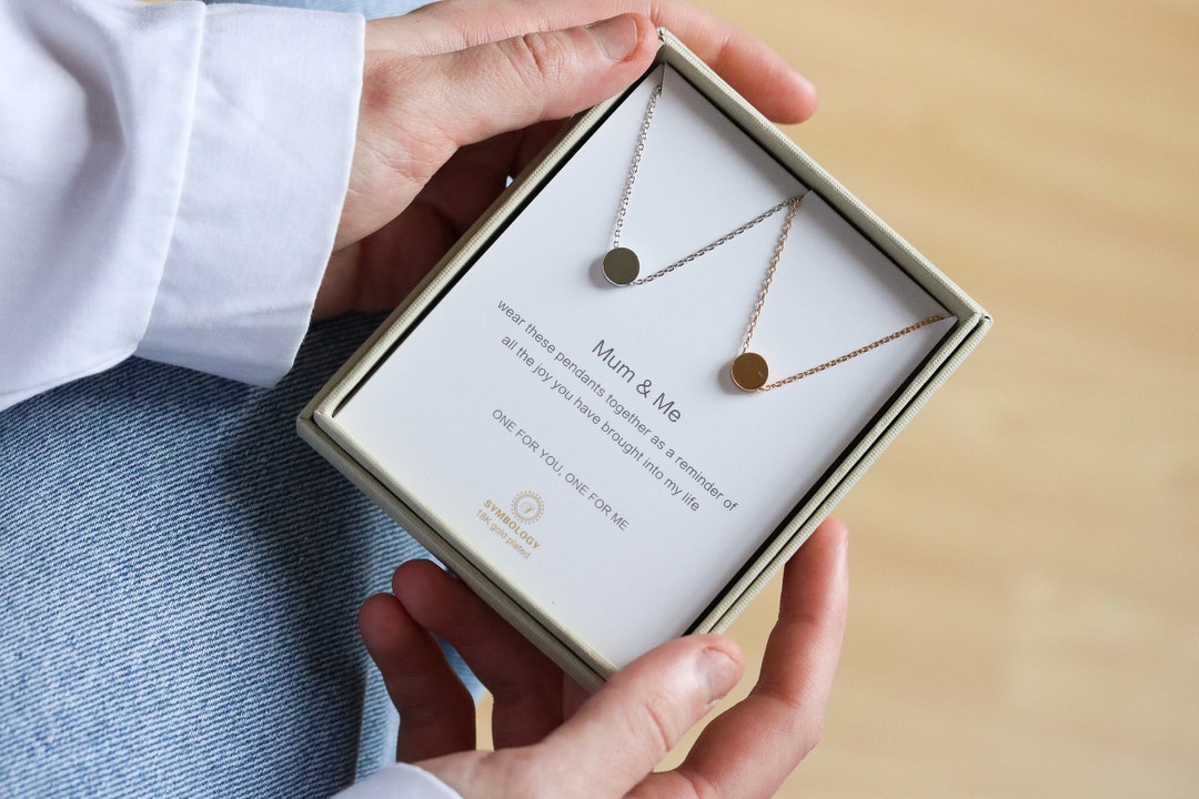 Personalized Mother Daughter Necklace Set: 18K Gold Plated Initial ...