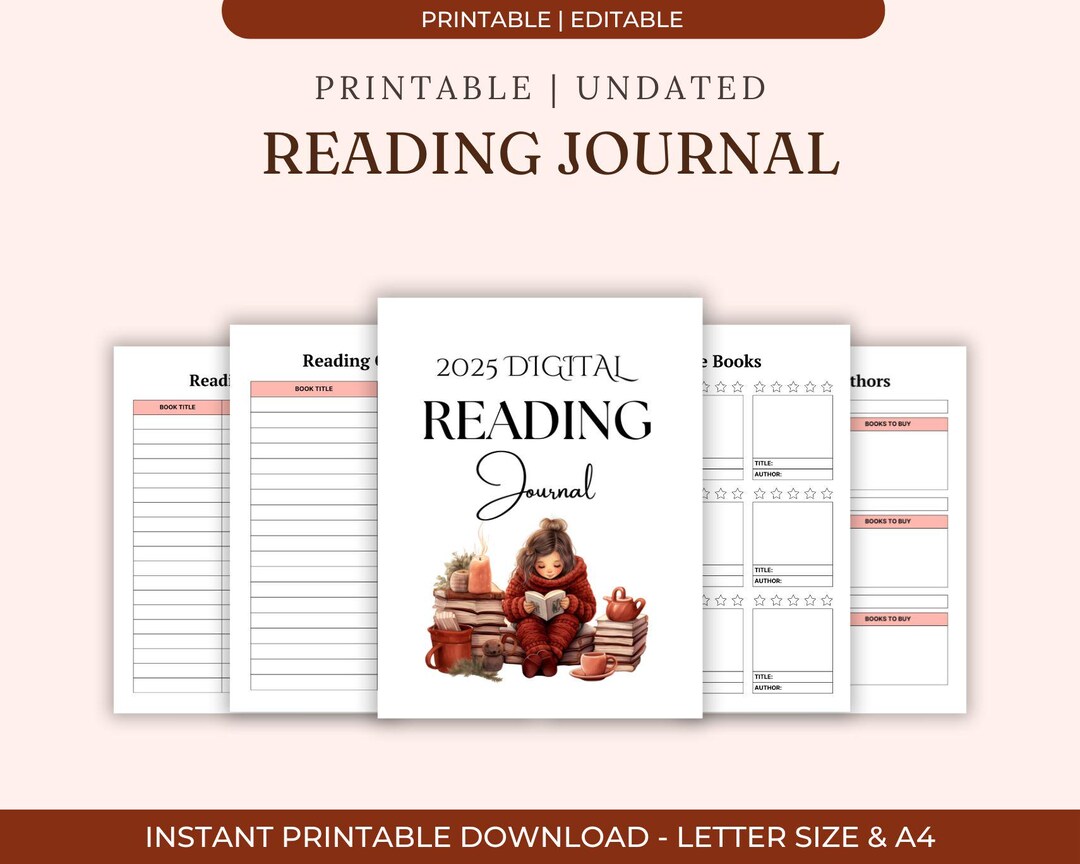 Reading Journal, Book Log, Book Lovers, Reader Tracker Notebook ...