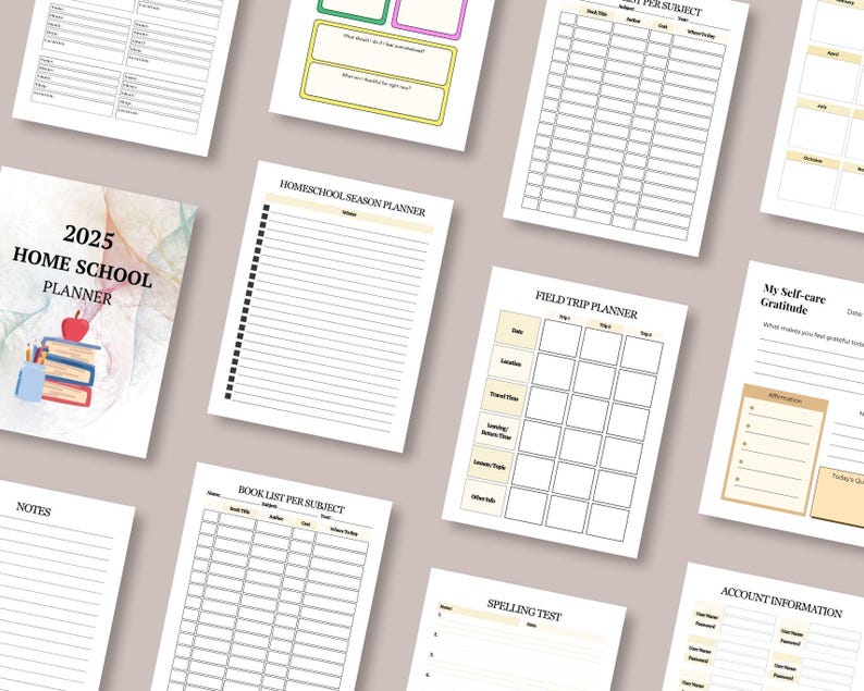 2025 Homeschool Planner Printable, Academic Year Organization Binder ...