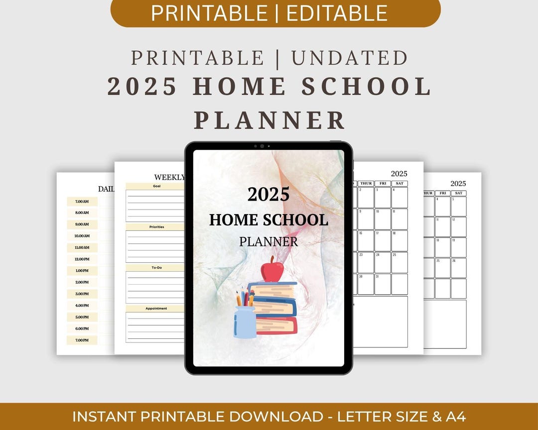 2025 Homeschool Planner Printable, Academic Year Organization Binder ...