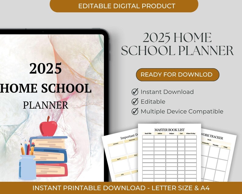 2025 Homeschool Planner Printable, Academic Year Organization Binder ...