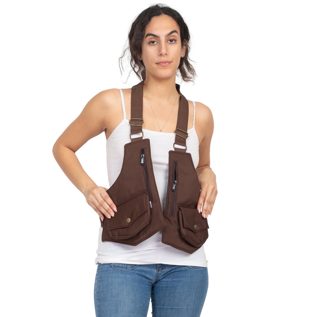 Steampunk Zip Pocket Canvas Vest Bag-one Size - Etsy