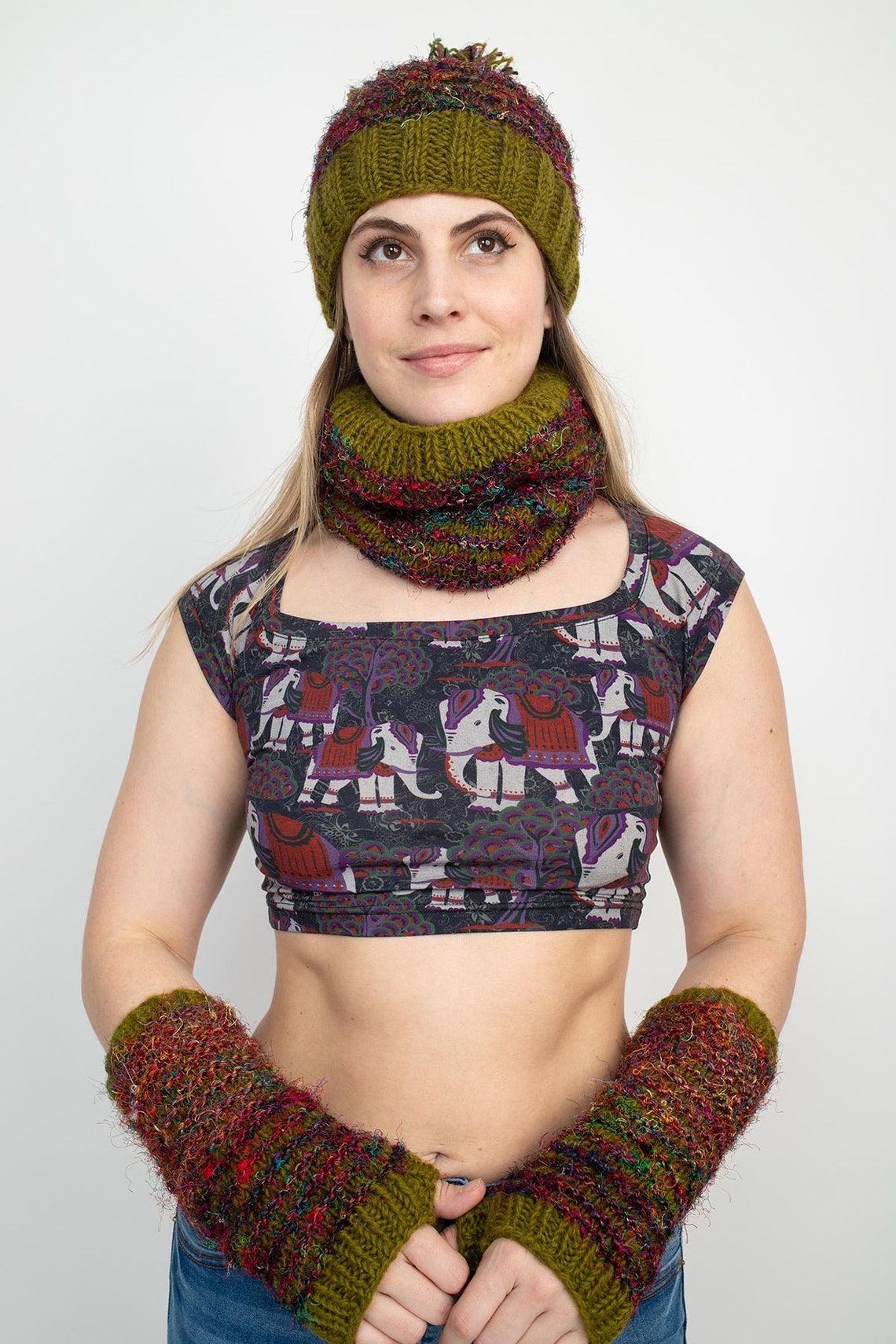 Recycled Silk Snood Scarf - Etsy