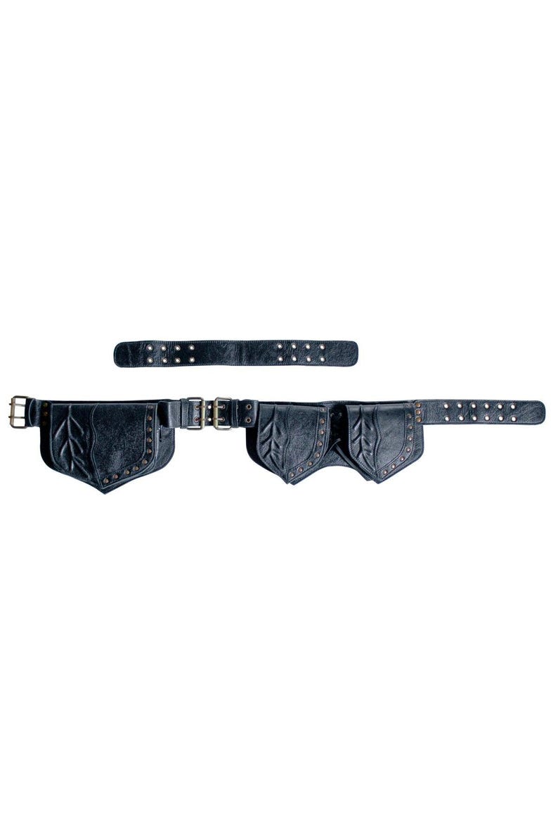 Leaf Leather Utility Belt With Extenders – Boho Festival Waist Bag ...