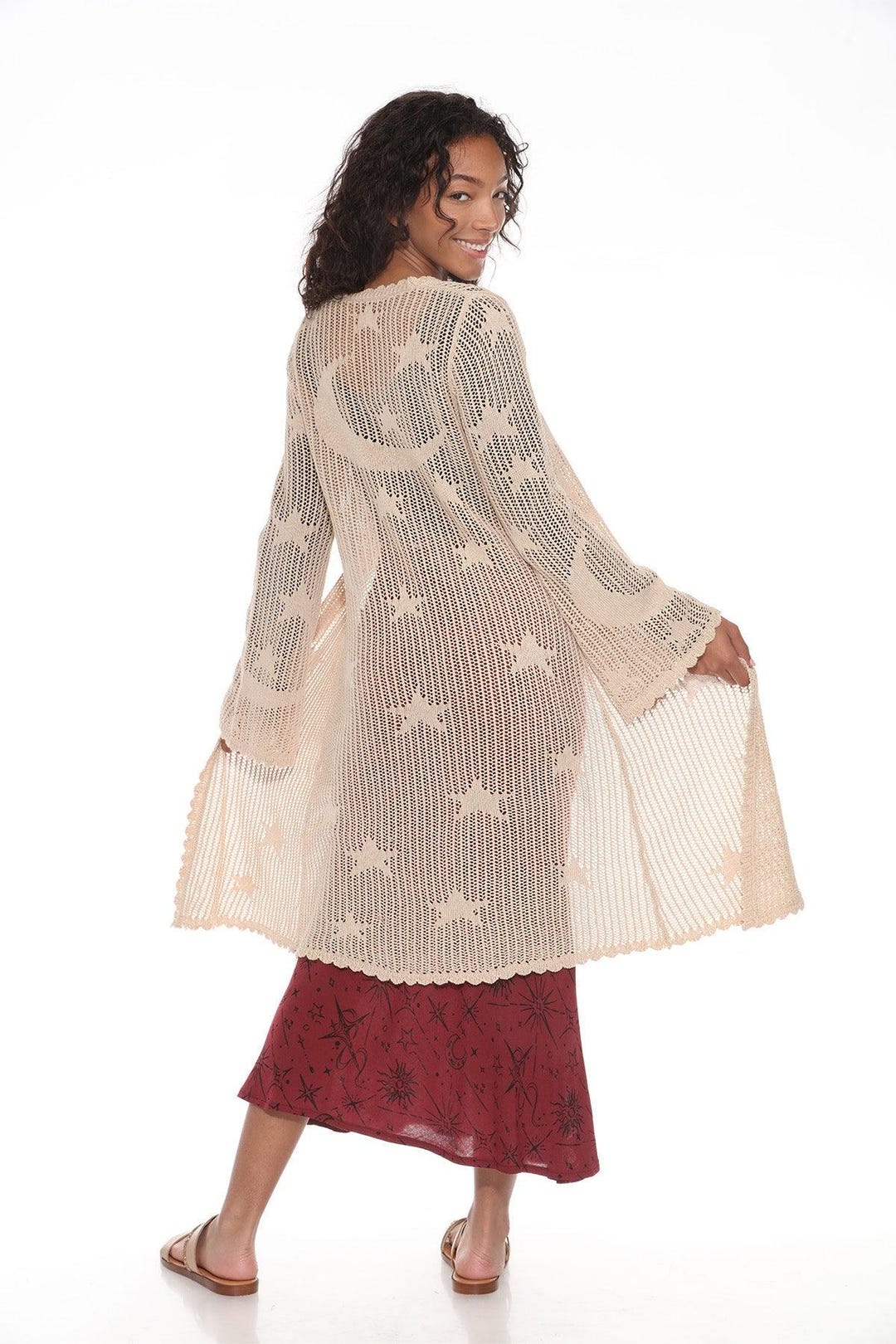 Celestial Lacy Longline Cardigan - Etsy