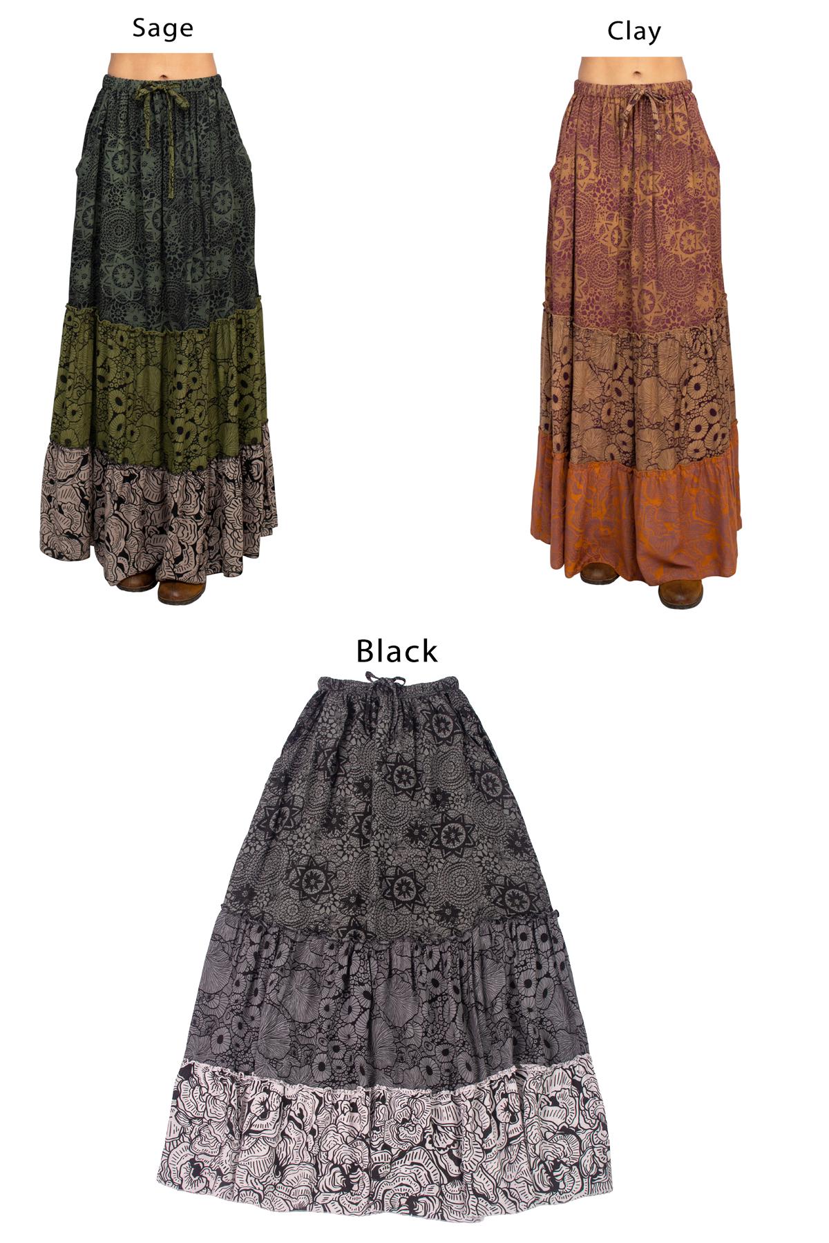 Tiered Lace Print Maxi Skirt - Etsy