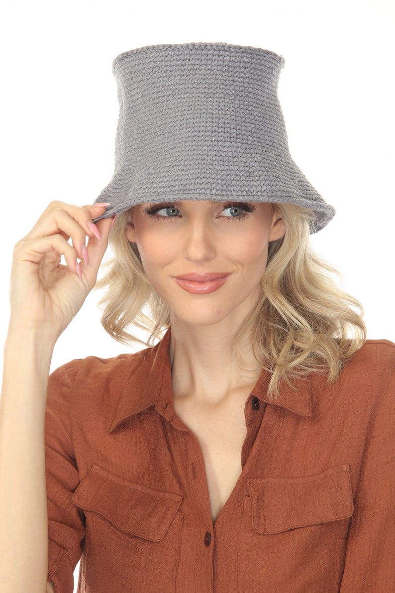 Cotton Crochet Bucket Hat - Etsy