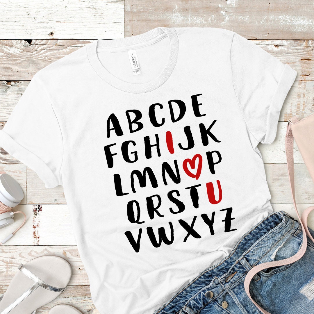 Valentine ABC School Alphabet I Love You Boy Girl Mommy and Me - Etsy