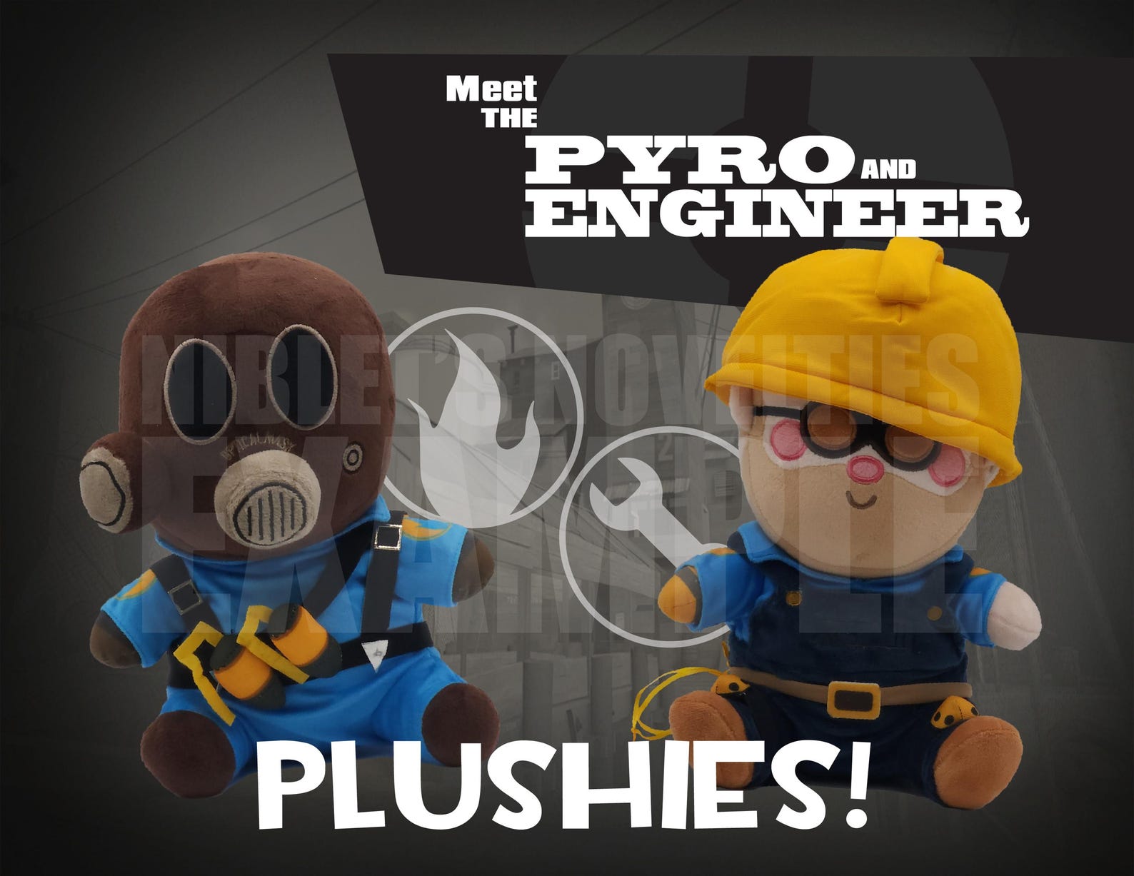 Team Fortress 2 - BLU Engineer and Pyro Plushie Bundle - Etsy