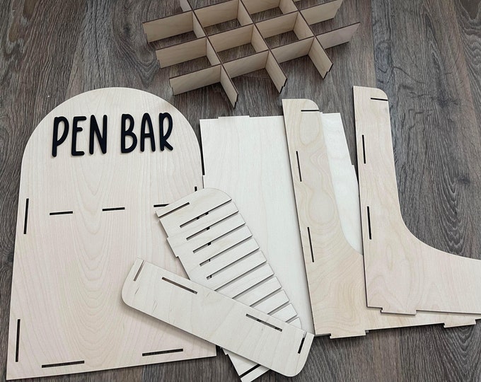 Pen Bar Display Beadable Pen Holder Market Vendor Wooden Display Beaded ...