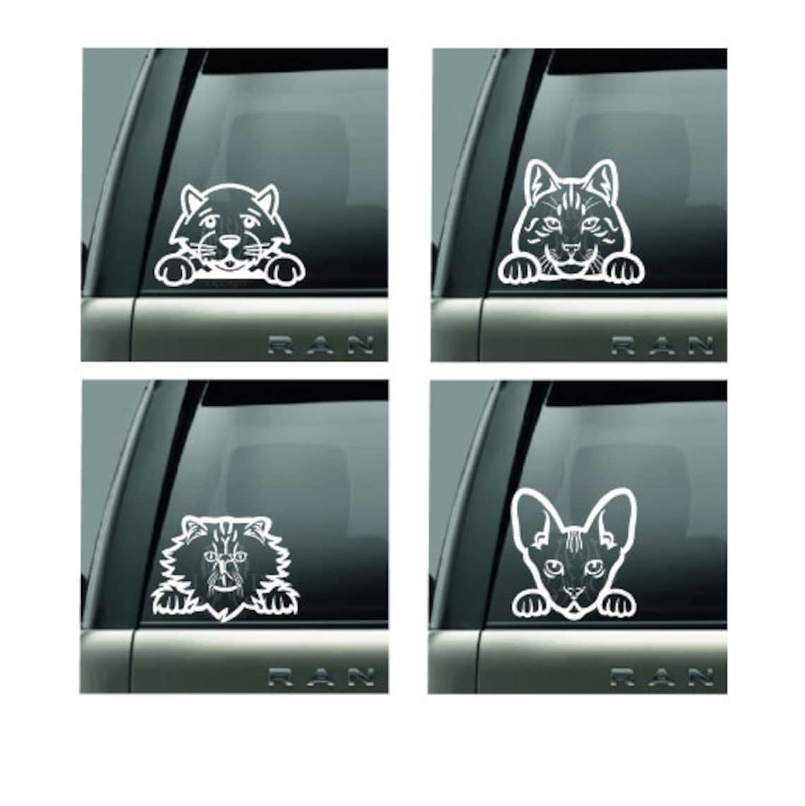 Peek A Boo Kitty Vinyl Car Decal Peeking Cat Decals for Car - Etsy