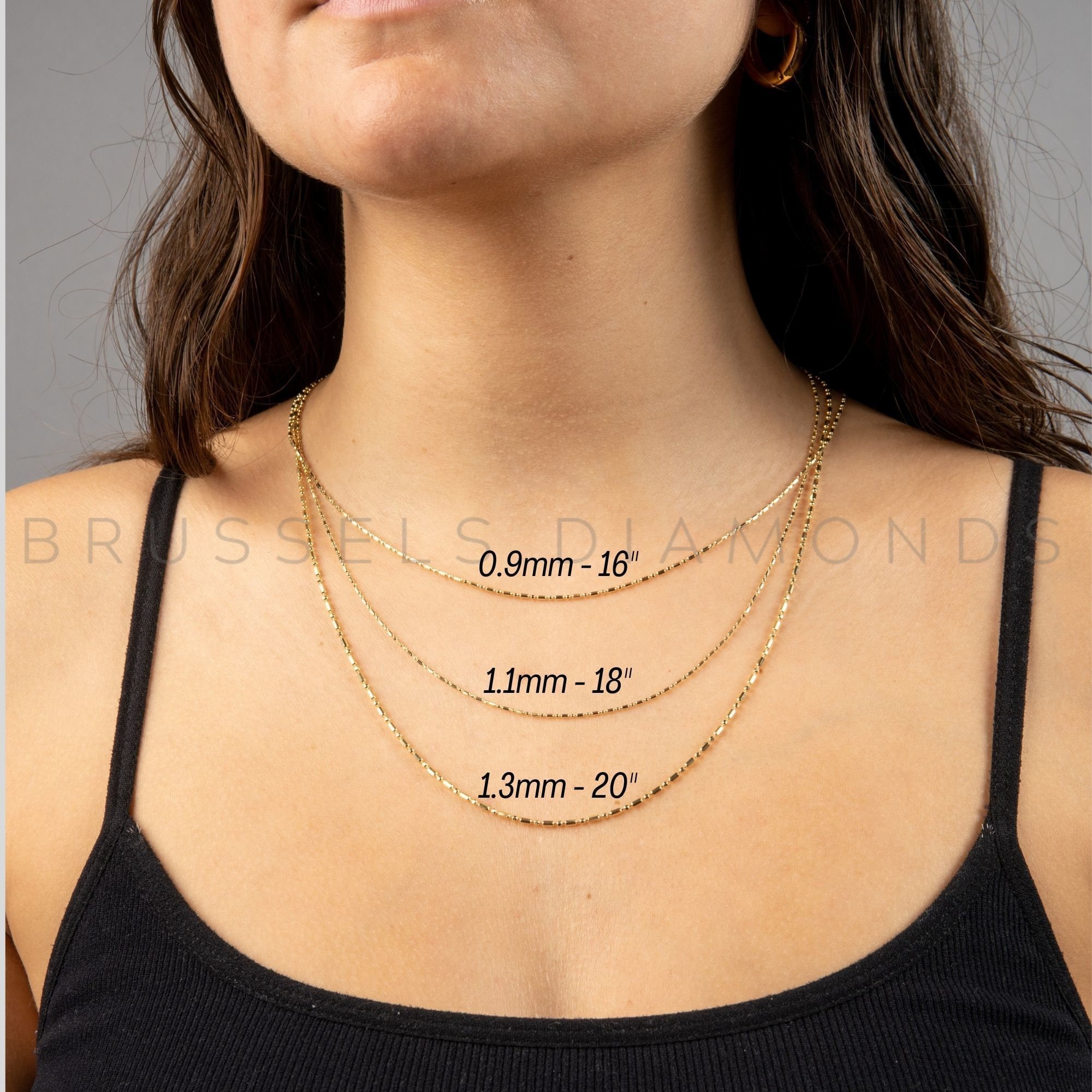 14K SOLID Yellow Gold Bar and Bead Chain Necklace, 16 14K SOLID Yellow Gold Bar and Bead Chain Necklace, 16