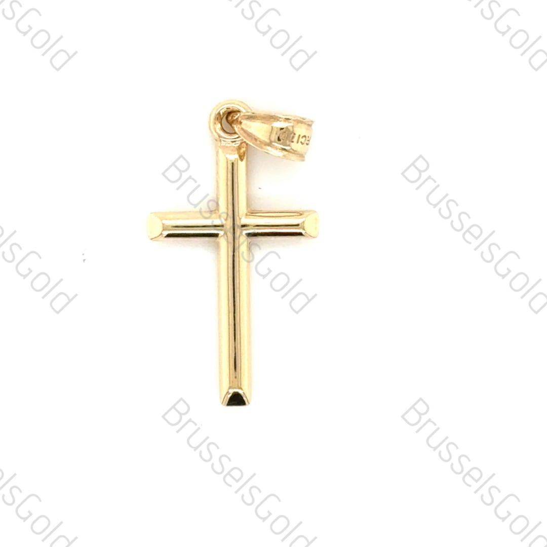 14K Real Yellow Gold Dainty Cross Pendant, 25 * 12mm, Real Gold Pendant ...