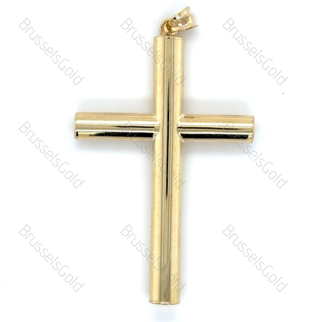 14K Real Yellow Gold Cross Pendant, 50 X 29 Mm, REAL Gold Pendant ...