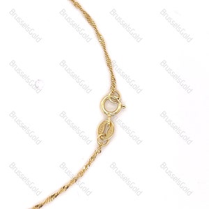 14K Solid Yellow Gold Dainty Singapore Rope Chain Bracelet, 1 MM Thick ...