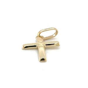 14K Real Yellow Gold Flat Cross Pendant, 28 X 13 Mm, Real Gold Pendant ...