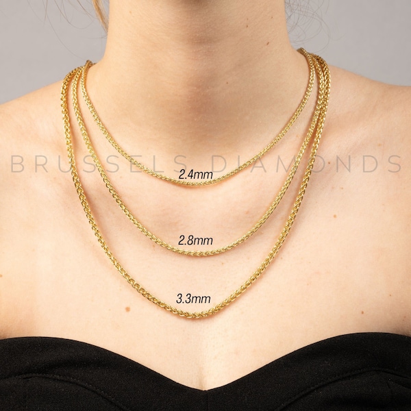 14k Gold Chain 20 Inch Wheat - Etsy