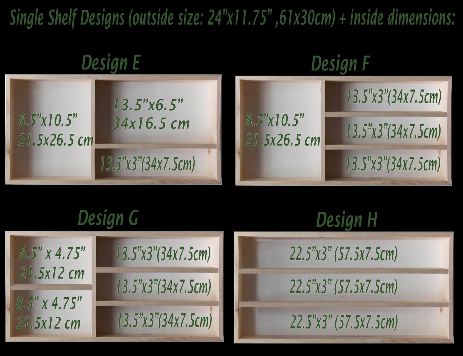 Rectangular Solid Wood Shelf 24x12. Eight | Etsy