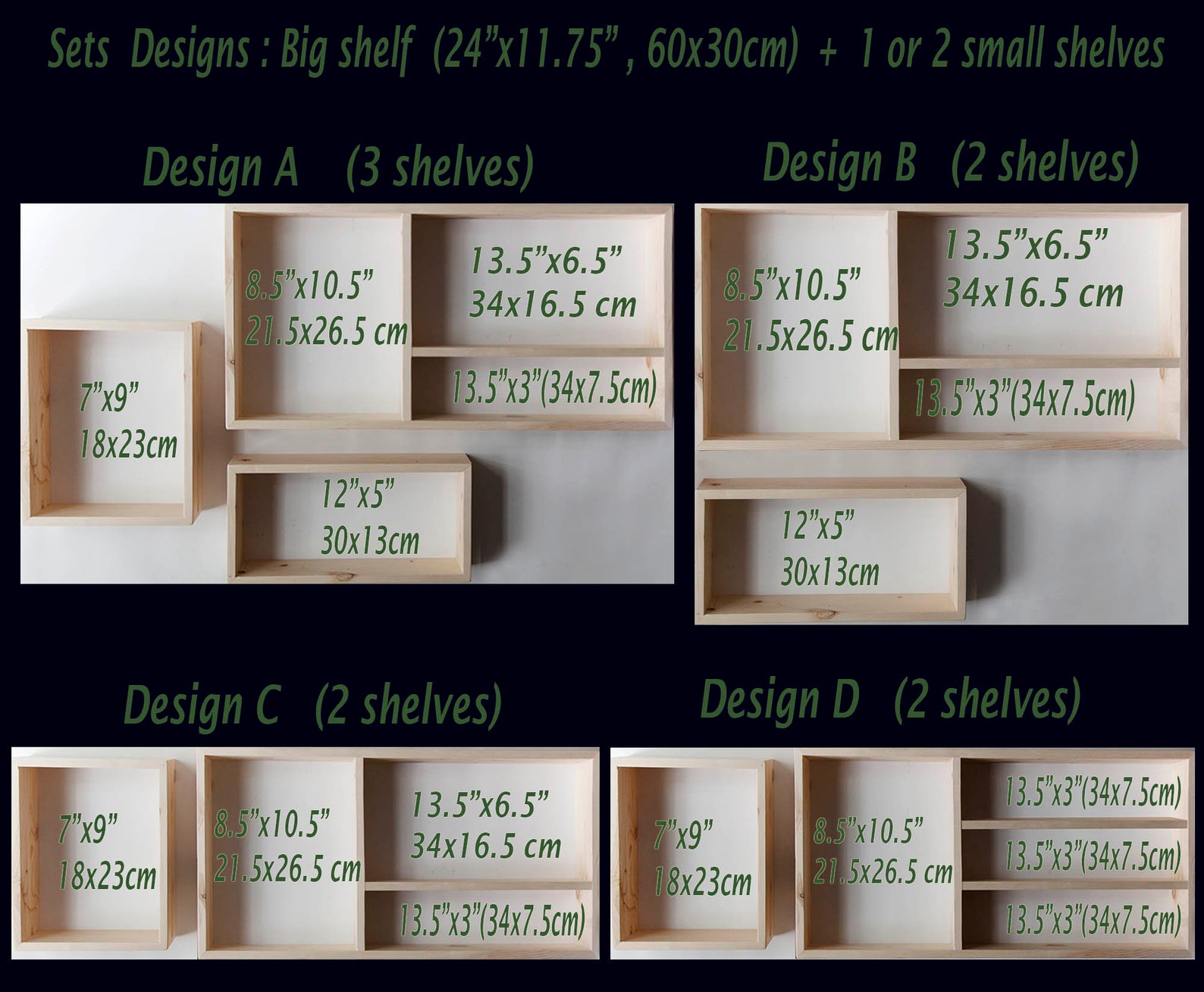 Set of Rectangular Solid Wood Shelves 24x12. Eight - Etsy