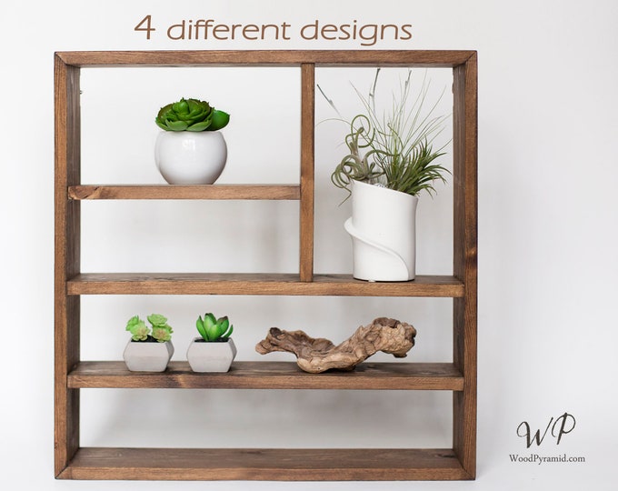 Solid Wood Display Shelf 18"x18"x3.5". Square Shape Shelf . Crystals ...