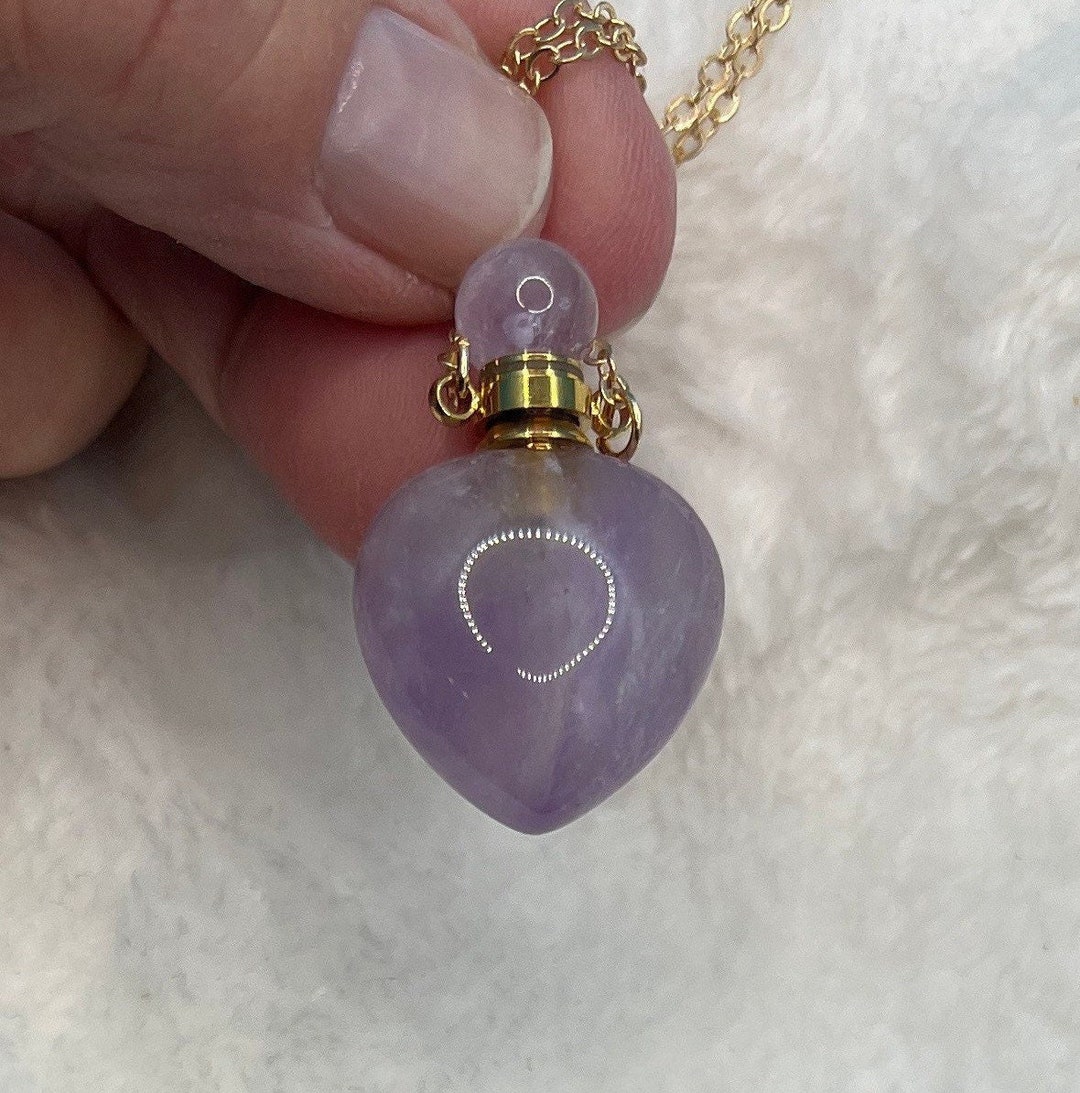Amethyst Heart Potion Bottle With Screw on Cap Faceted - Etsy