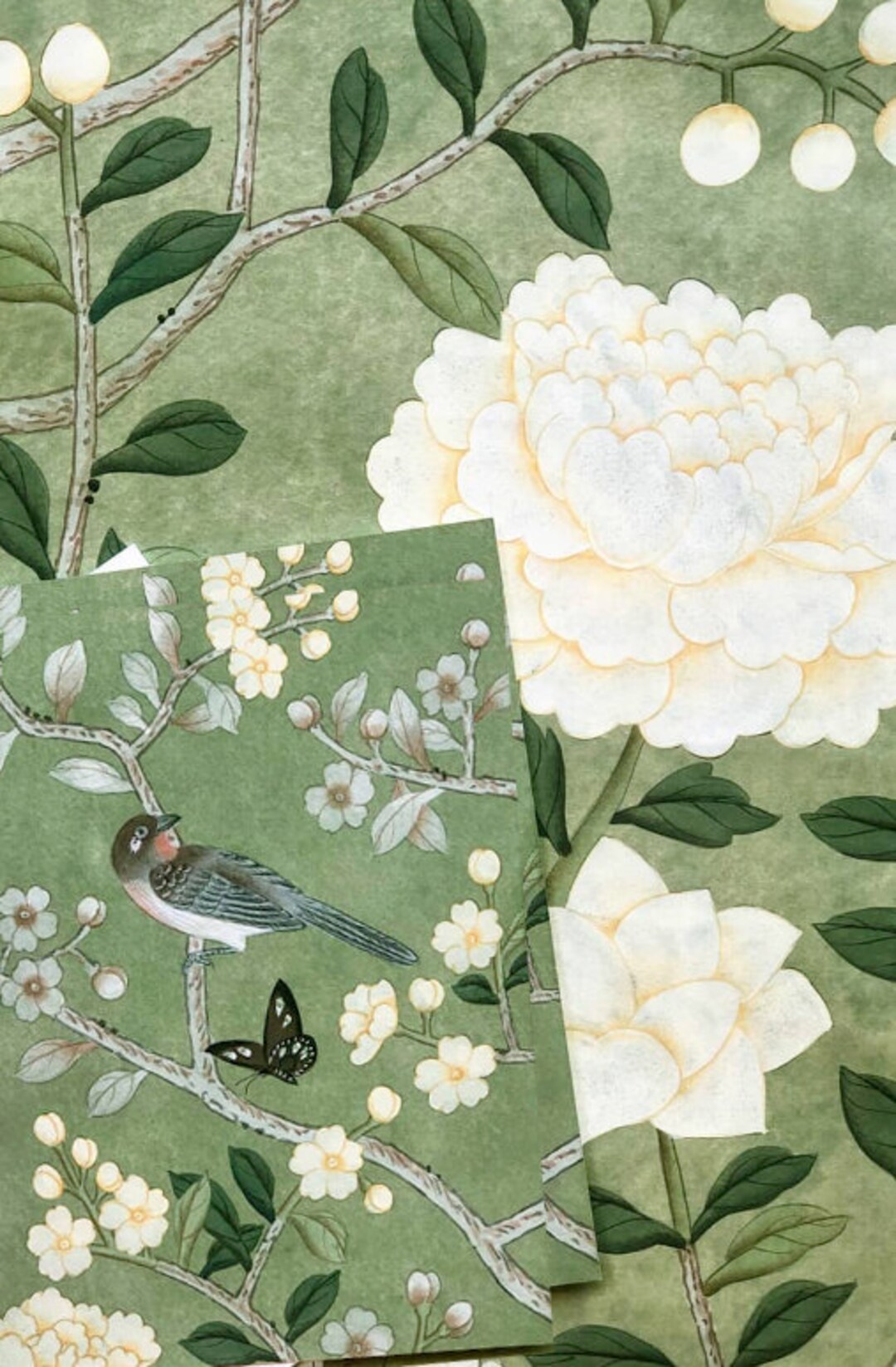 Williamsburg, Painted Silk, Vintage Wallpaper, Handmade Wallpaper ...