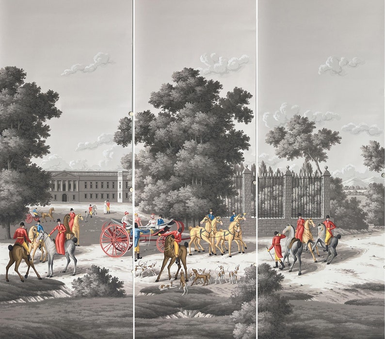 Panoramic Wallpaper, Mural, Hunting, Wallpaper Sample - Etsy