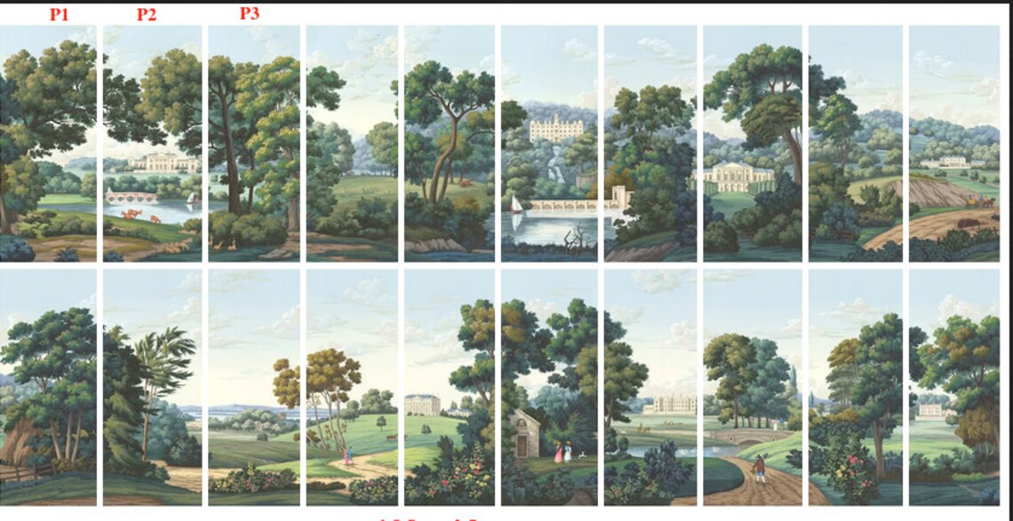 Handpainted Papiers Peints Panoramiques reserved Order - Etsy