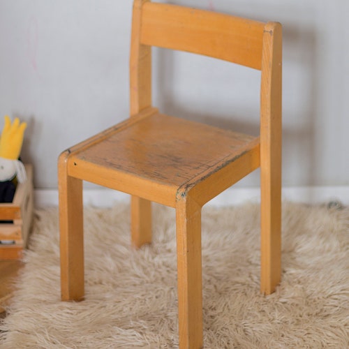 Small Wooden Vintage Kids Chair - Etsy