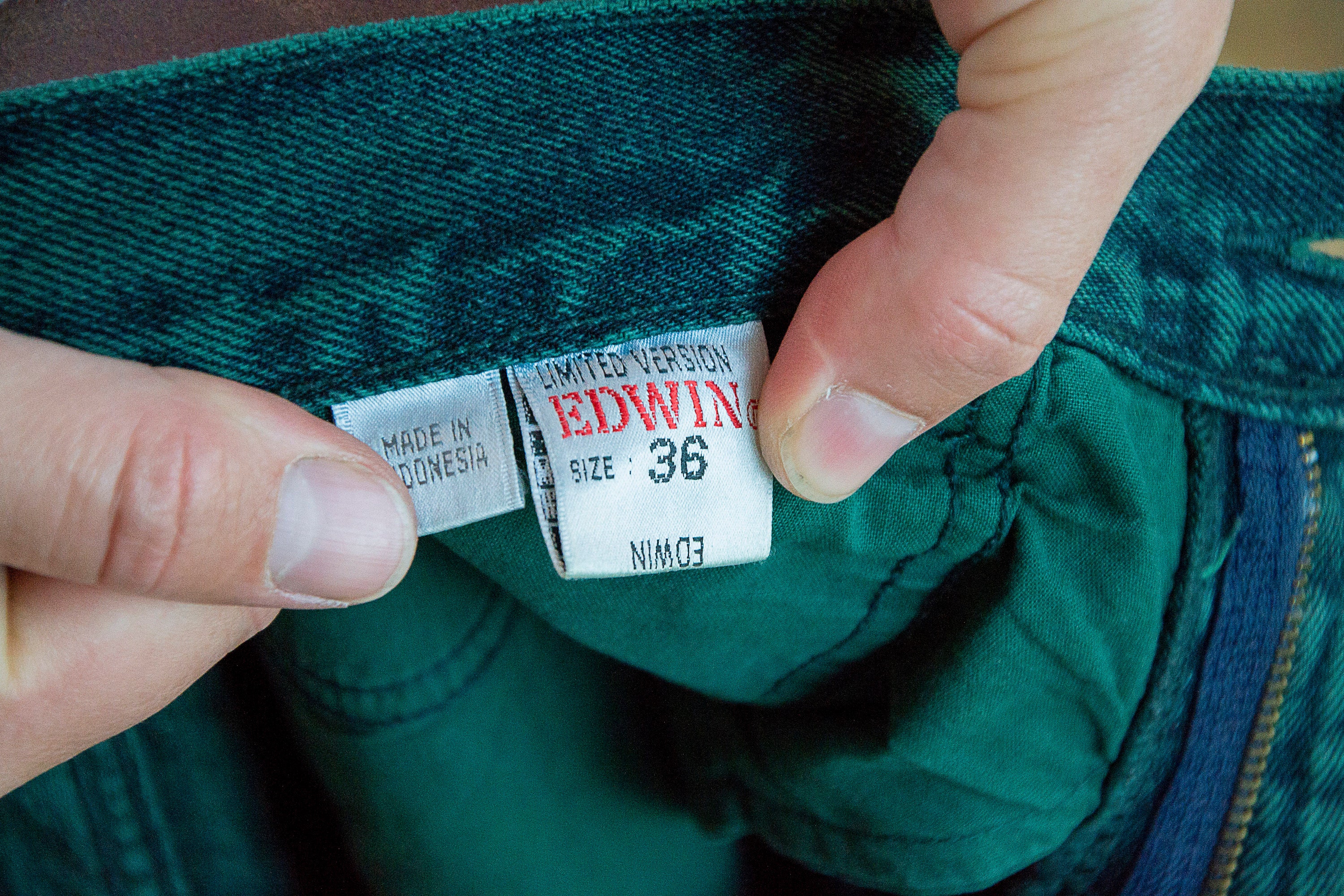 Edwin Limited Version Green Denim Cutted Jeans Shorts - Etsy