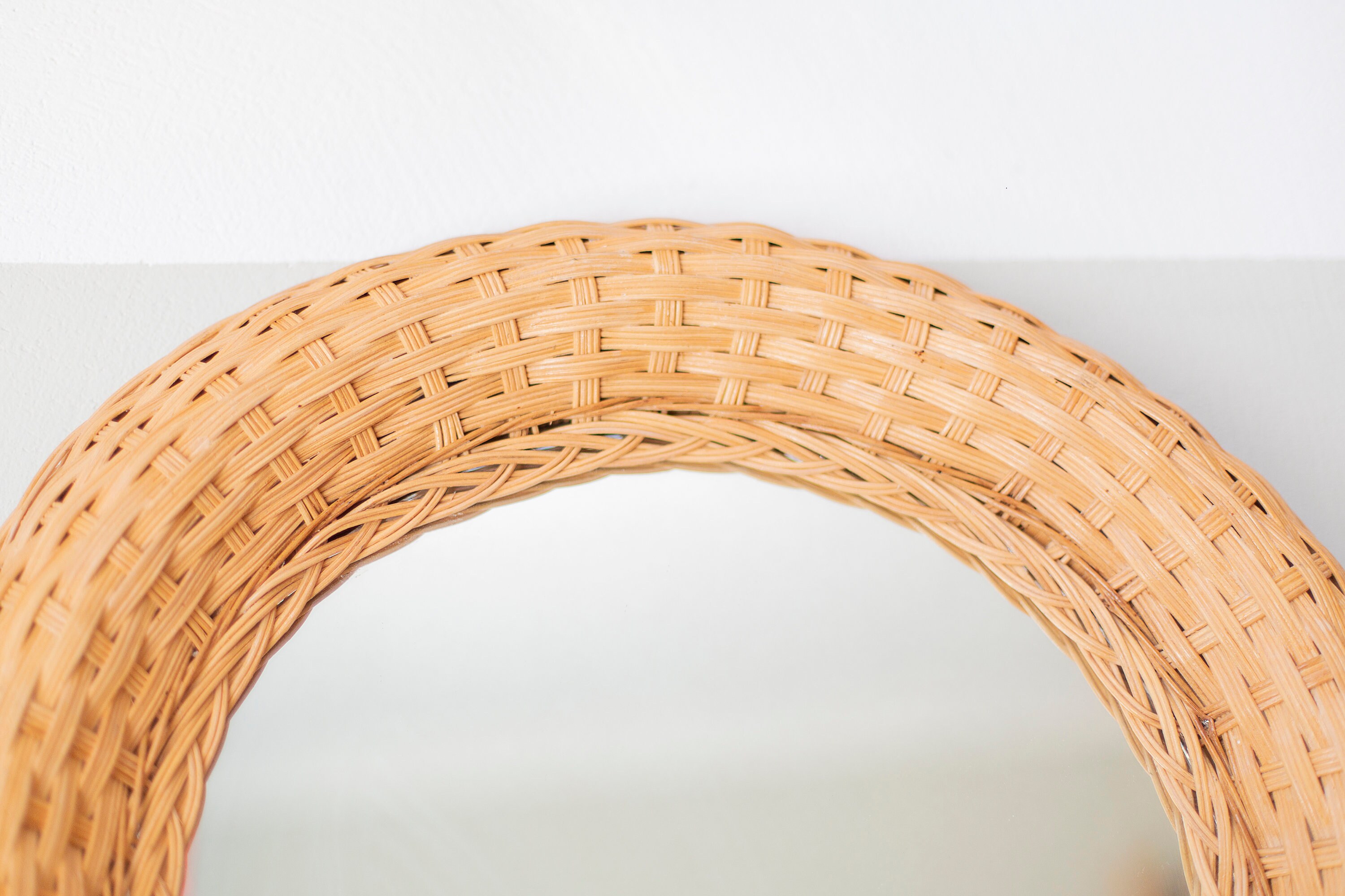 Round Wall Rattan Mirror Bohemian Mirror Rattan Wall Mirror - Etsy