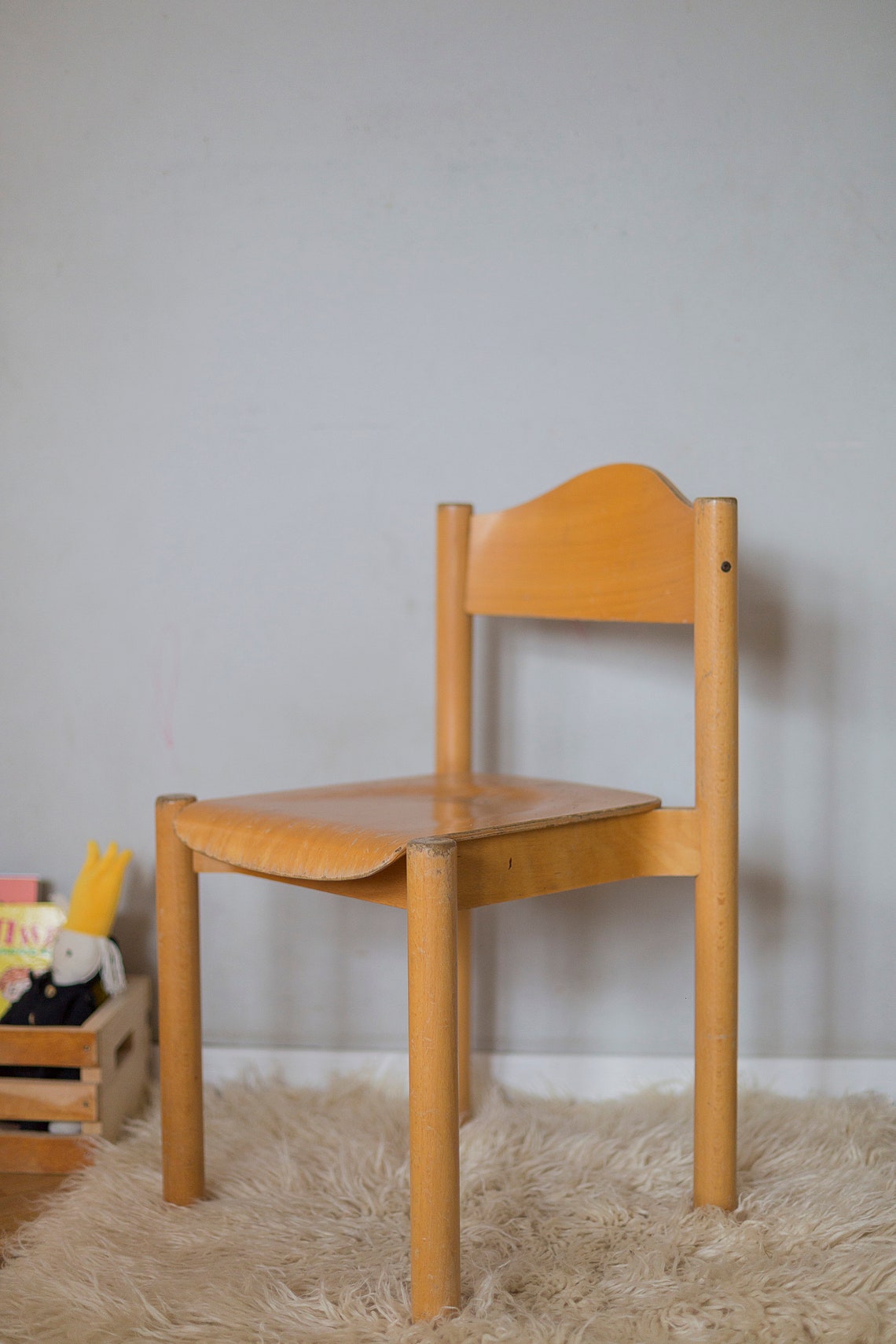 Small Wooden Vintage Kids Chair - Etsy