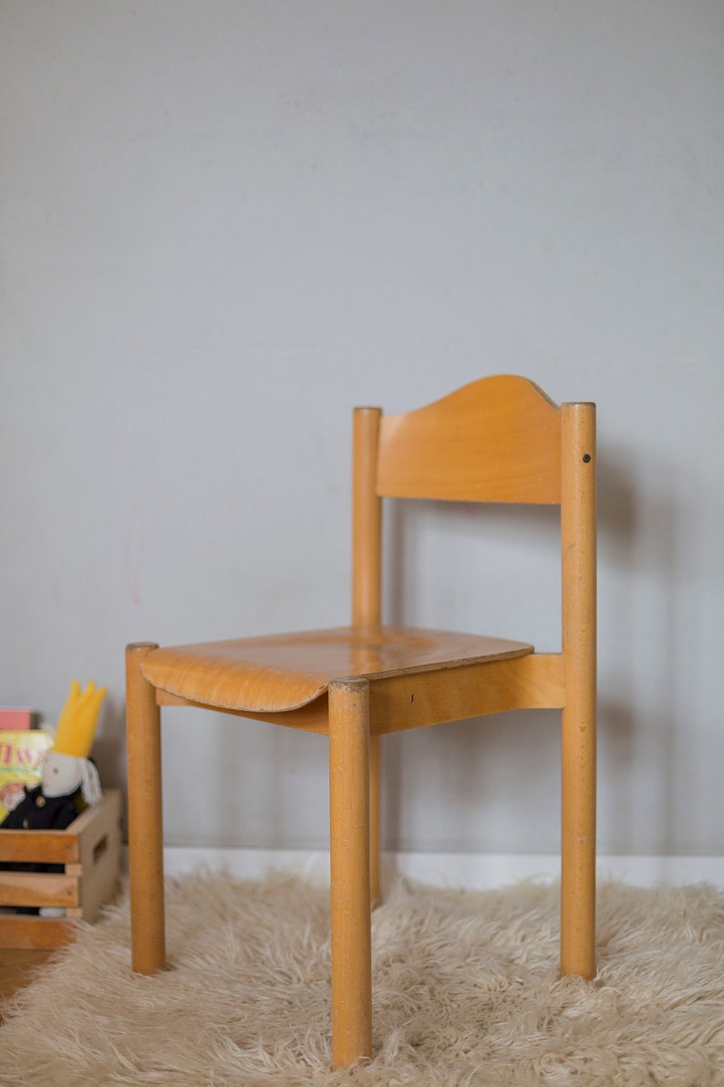 Small Wooden Vintage Kids Chair - Etsy