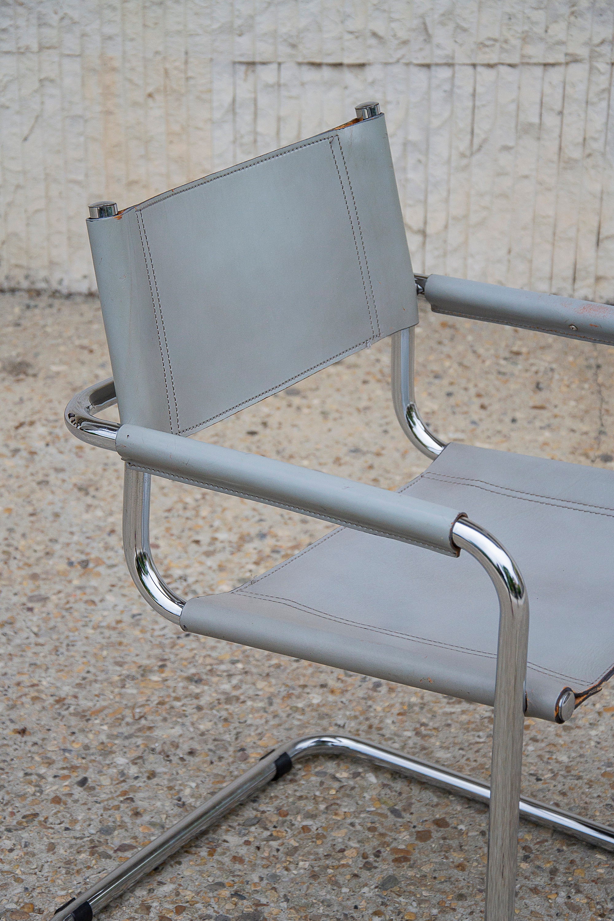 Mart Stam S34 Leather and Chrome Grey Chair - Etsy