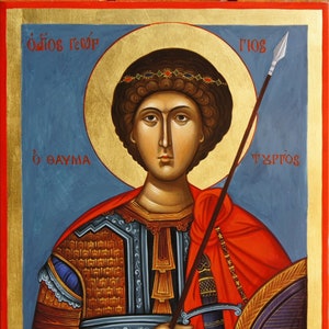 Saint George Arabic Icon St George Icon Hand Painted Orthodox Icon ...