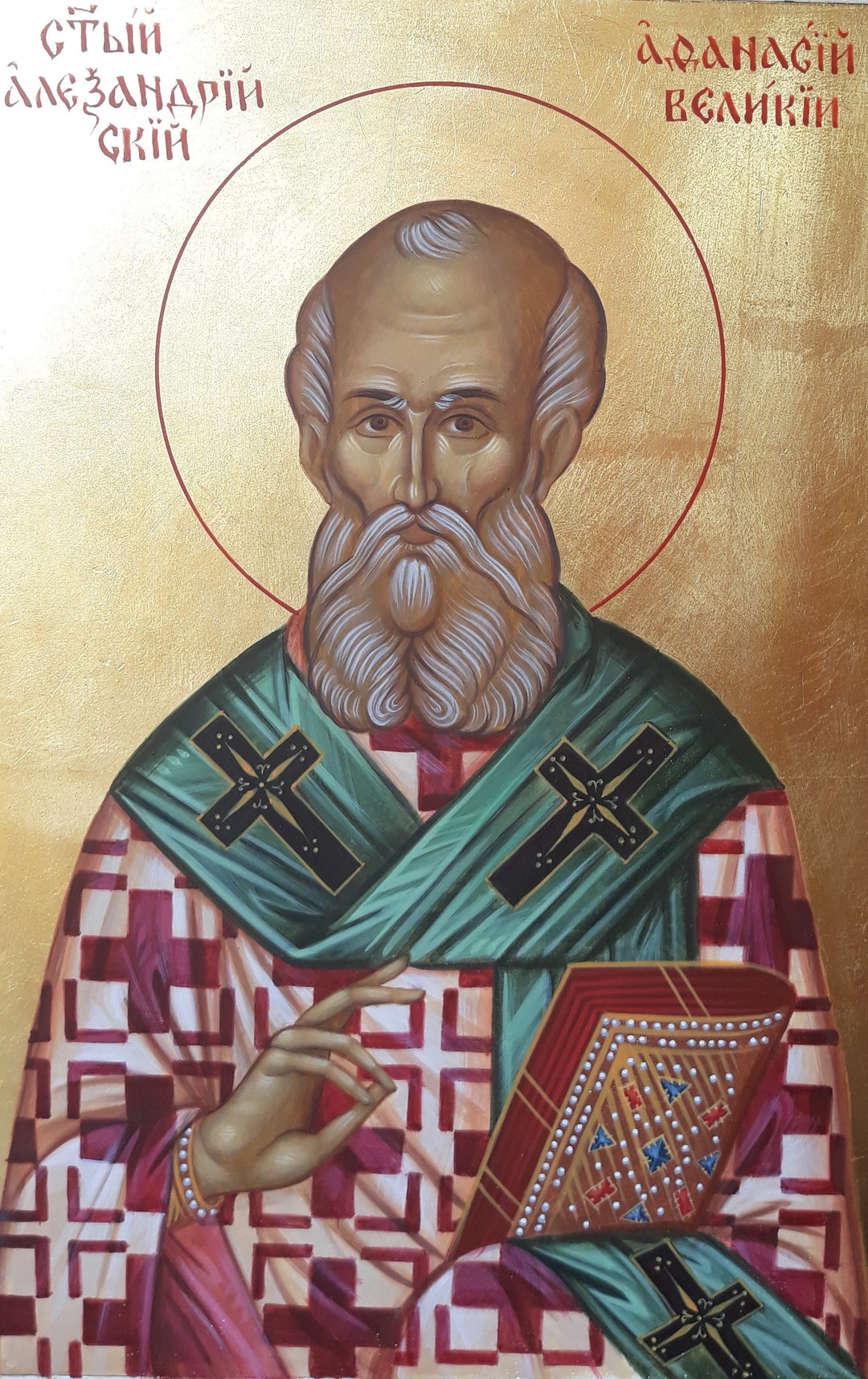 Saint Athanasius the Great Paintig Orthodox Icon Painted Icon Handmade ...