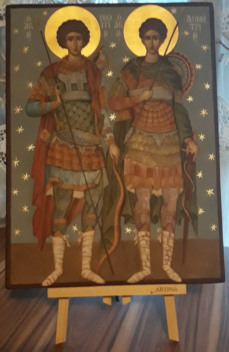 St George Icon St Demetrios Icon Hand Painted Orthodox Icon | Etsy