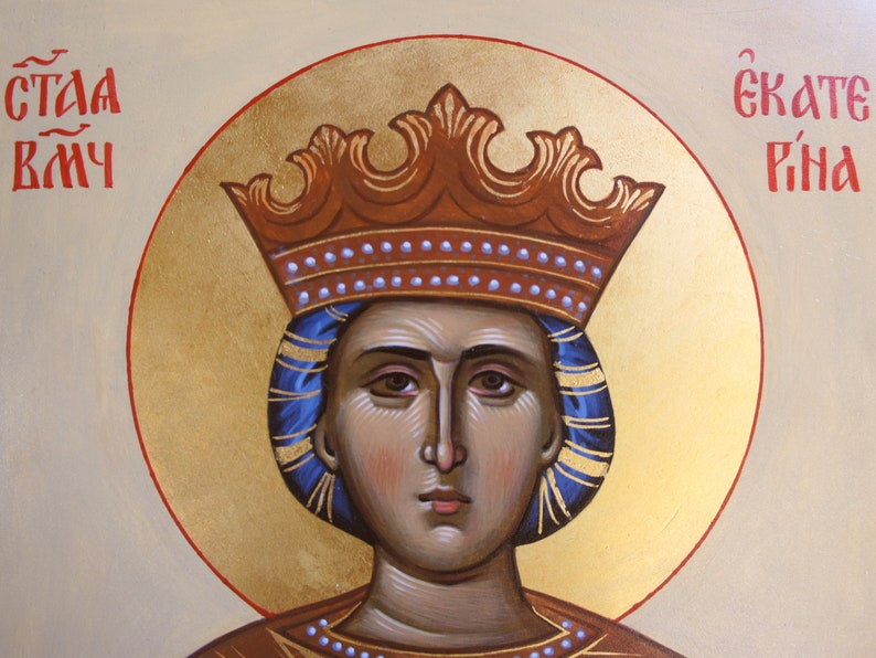 Saint Catherine St Catherine Icon of Saint Woman Martyr Hand - Etsy