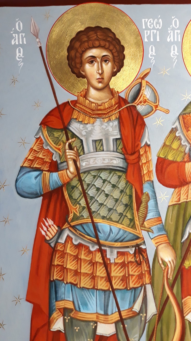 St George Icon St Demetrios Icon Hand Painted Orthodox Icon | Etsy