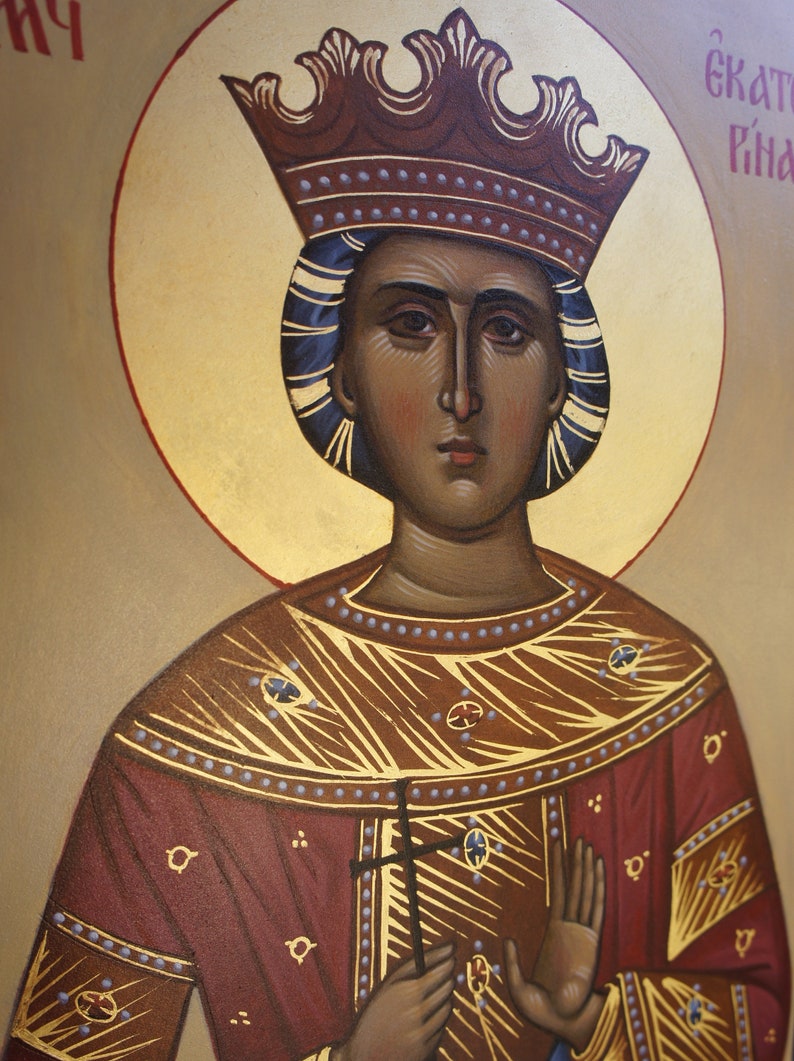 Saint Catherine St Catherine Icon of Saint Woman Martyr Hand - Etsy