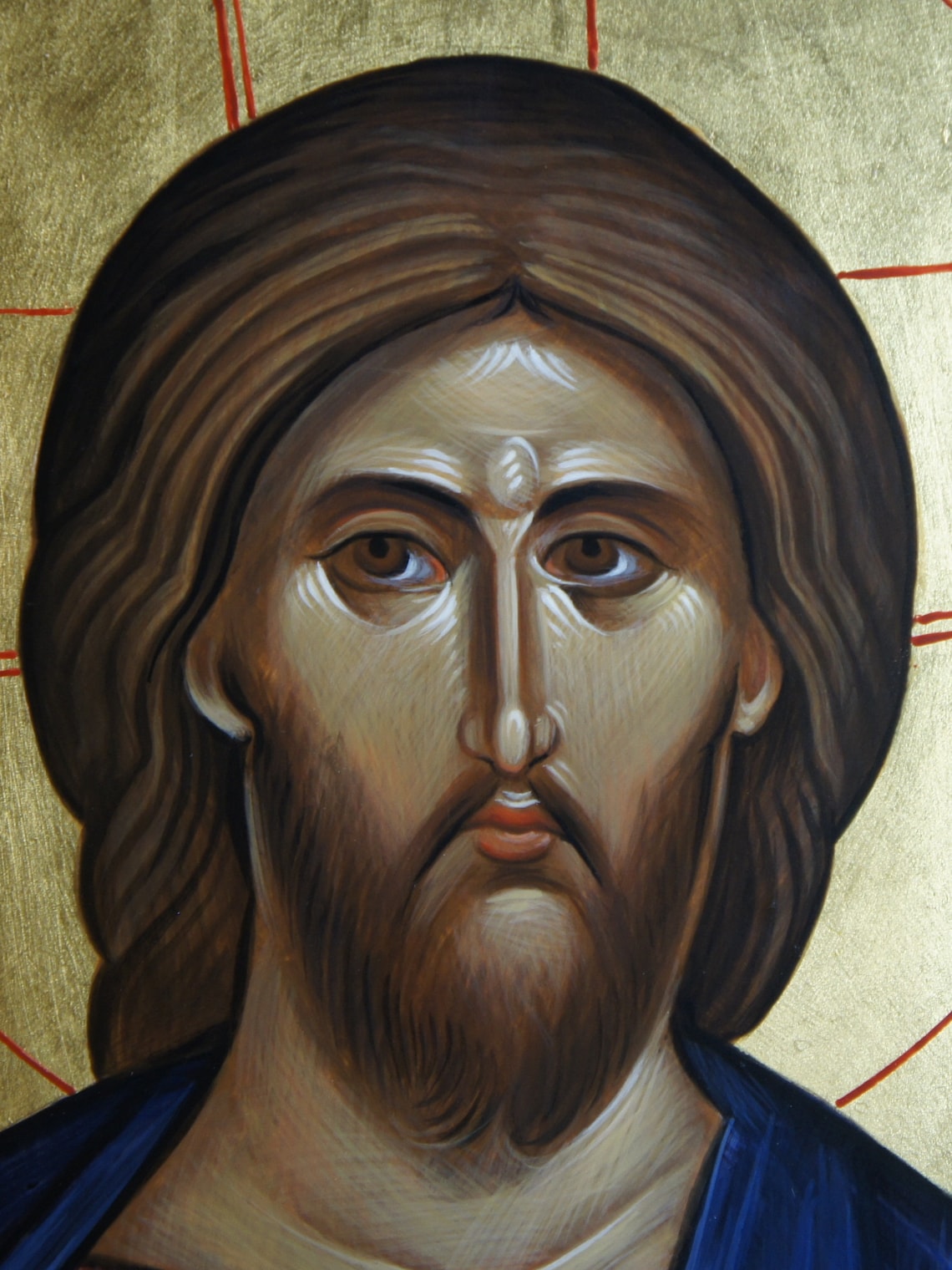 Jesus Christ Icon Jesus Christ Pantocrator Icon Handpainted | Etsy