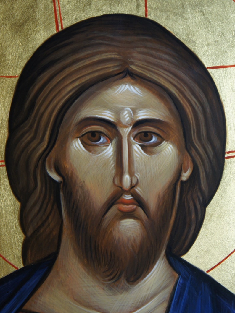 Jesus Christ Icon Jesus Christ Pantocrator Icon Handpainted | Etsy