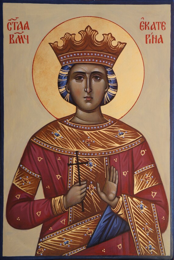 Saint Catherine St Catherine Icon Of Saint Woman Martyr Hand | Etsy