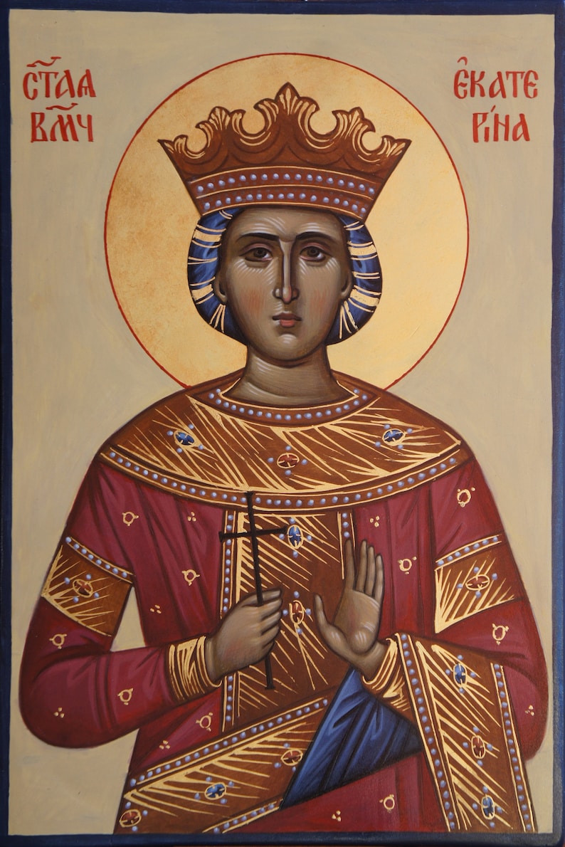 Saint Catherine St Catherine Icon of Saint Woman Martyr Hand - Etsy