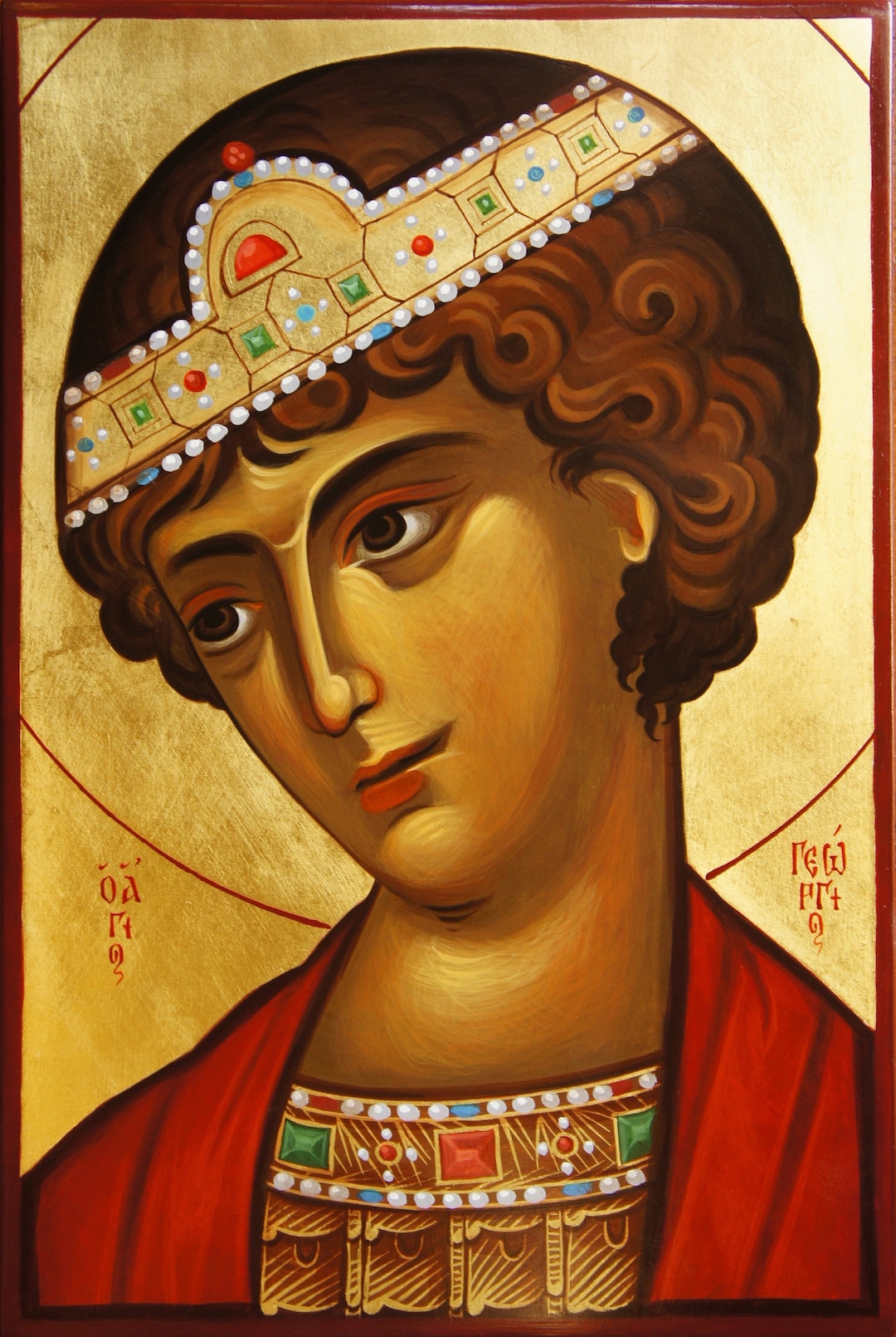 Saint George Icon St George Icon Hand Painted Orthodox Icon Warrior ...