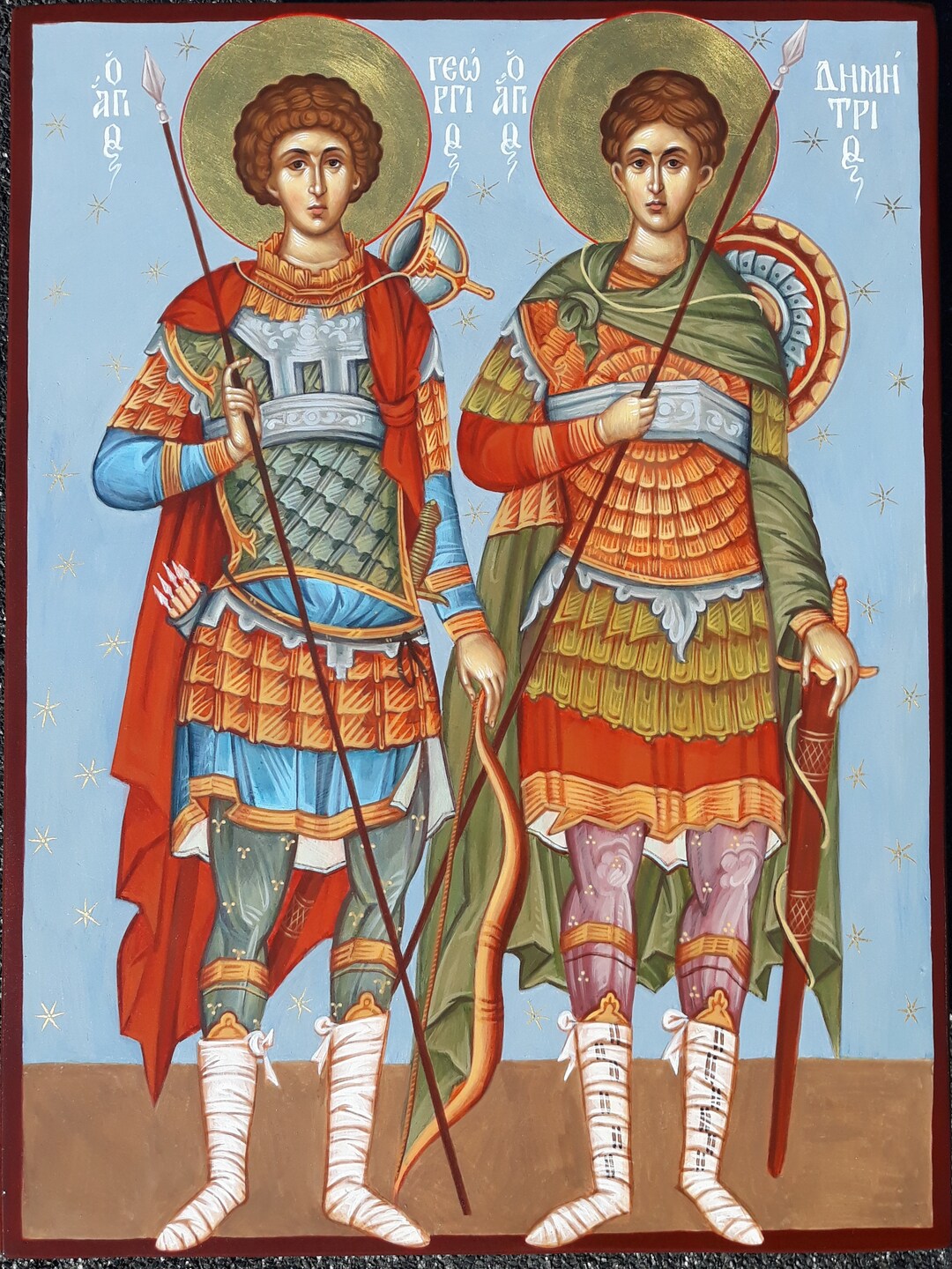 St George Icon St Demetrios Icon Hand Painted Orthodox Icon Saint ...