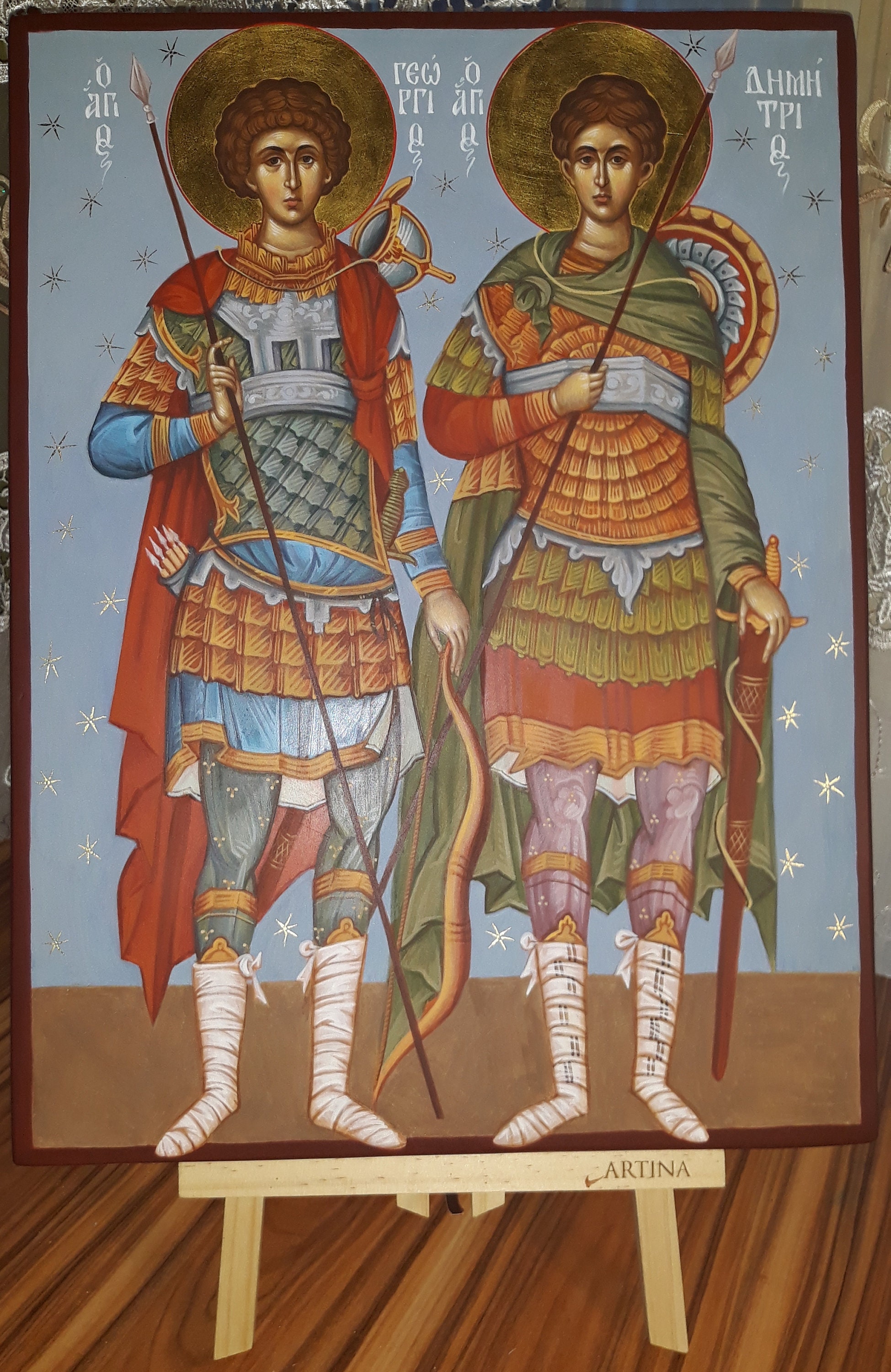 St George Icon St Demetrios Icon Hand Painted Orthodox Icon | Etsy