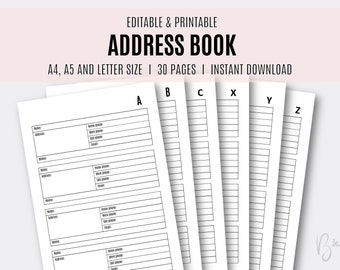 Address List Printable - Etsy