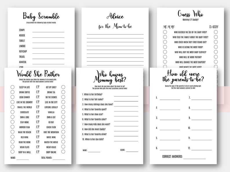 Bundle Of 16 Baby Shower Games Answer Sheets a4 5x7 Etsy bundle-of-16-baby-shower-games-answer-sheets-a4-5x7-etsy